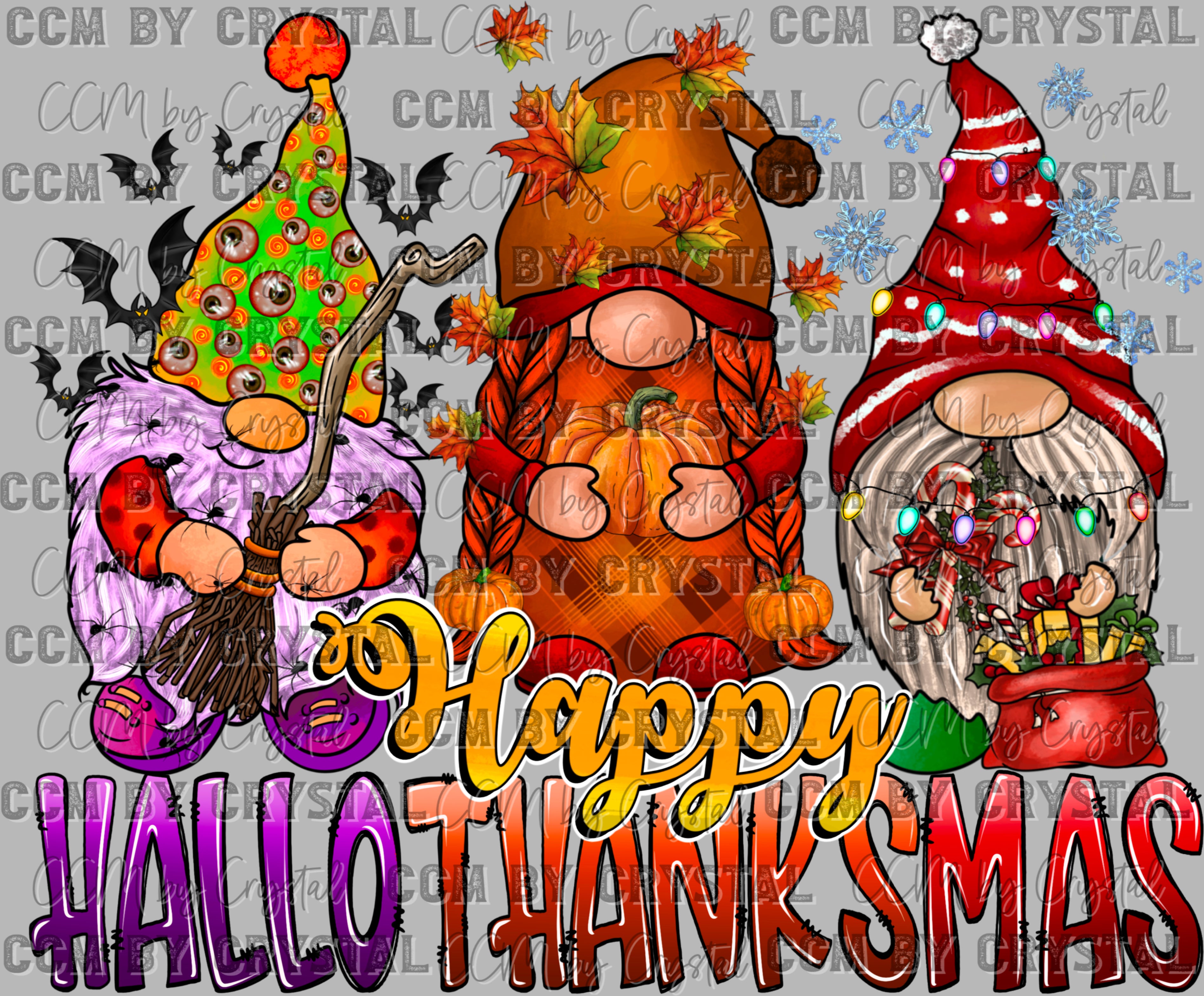 Happy Hallowthanksmas Thanksgiving Christmas Halloween Ready to Press ...