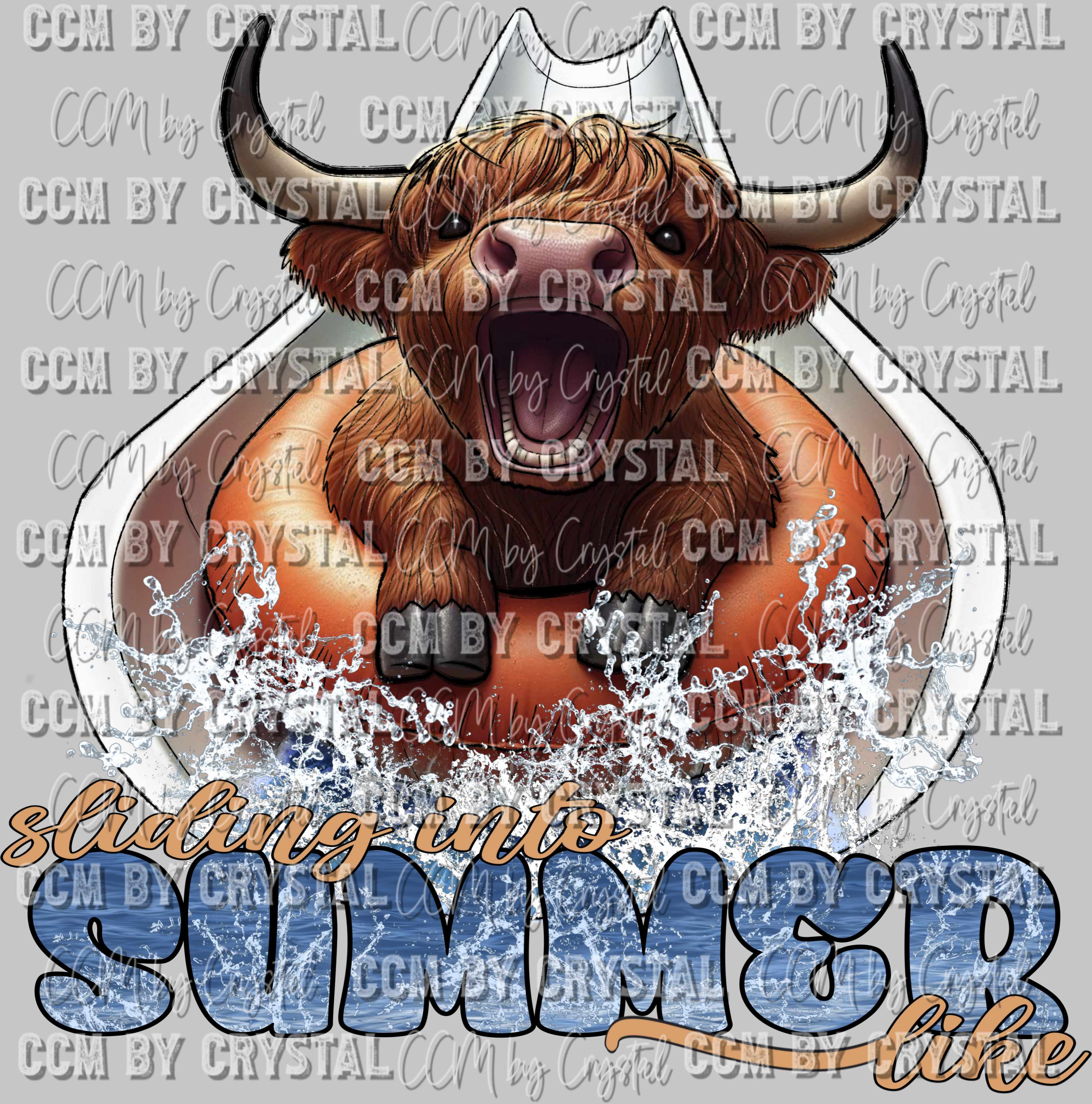 Sliding into Summer Like Moody Cow Ready to Press Transfer DTF Transfe ...