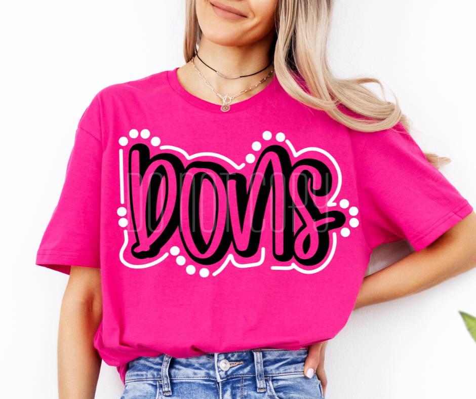 Dons Doodle Mascot Ready to Press Transfer DTF Transfer Sublimation Tr ...