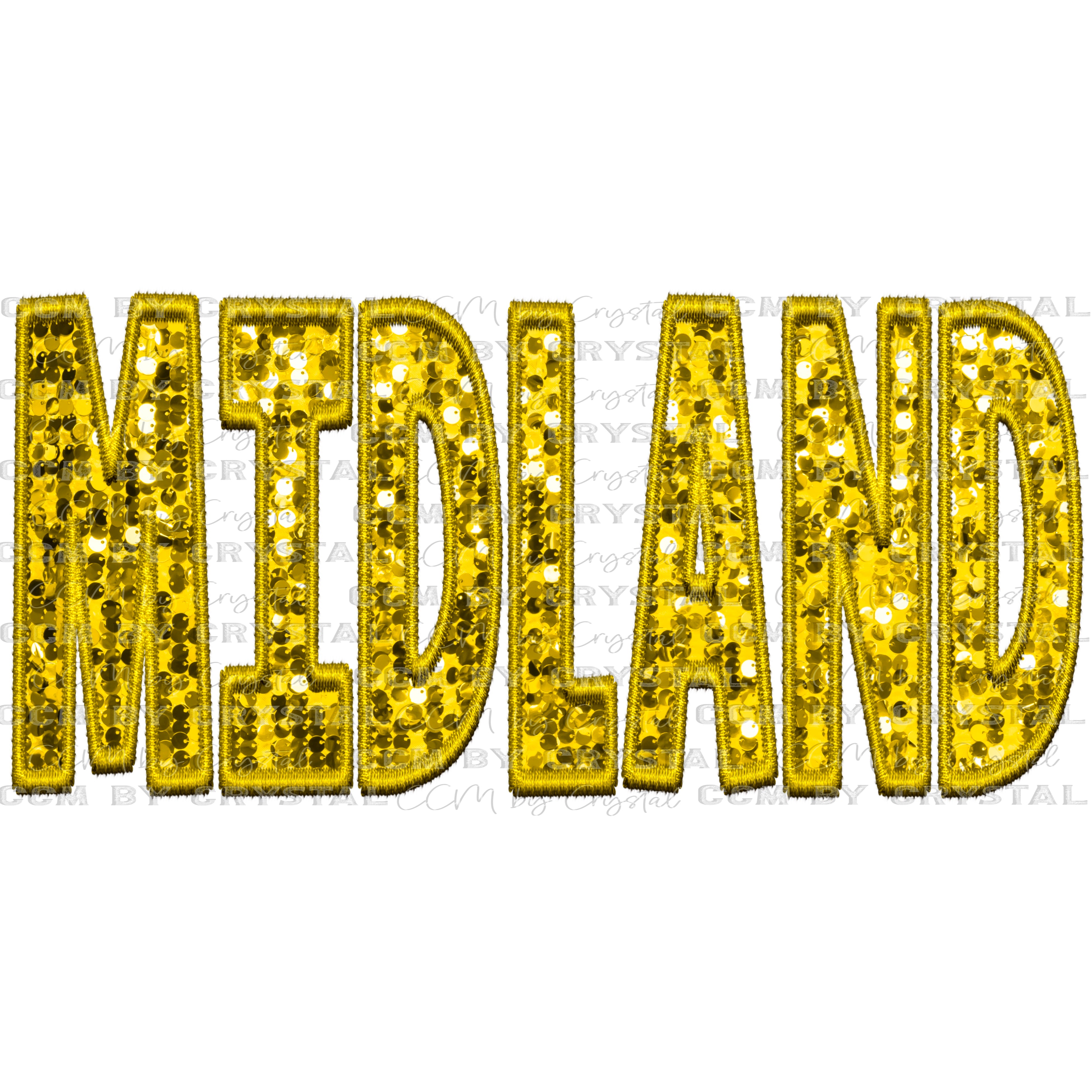 Midland Mascot Faux Embroidery Faux Sequins Ready To Press Transfer ...