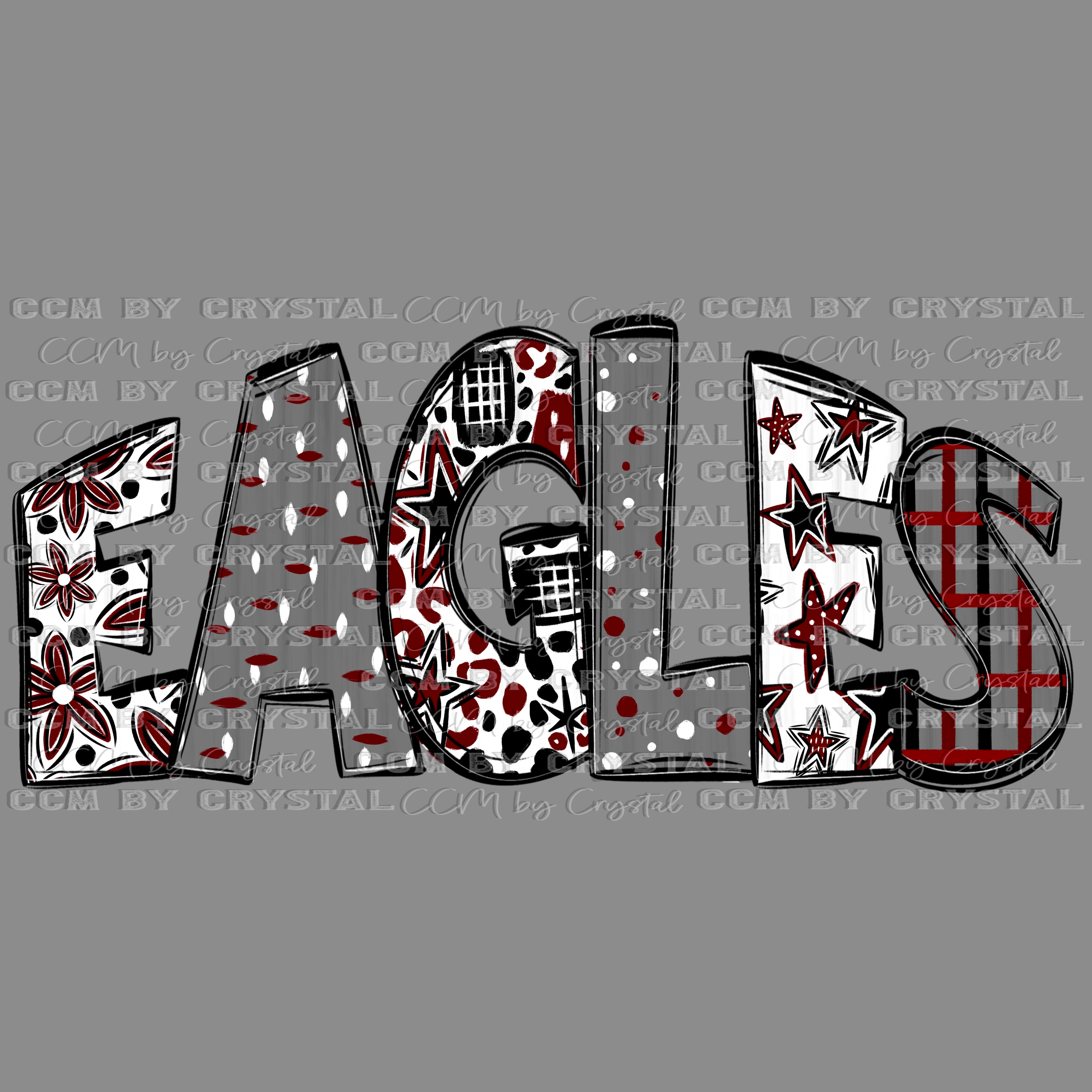 Eagles Cross Maroon Mascot Ready to Press Transfer DTF Transfer Sublim ...