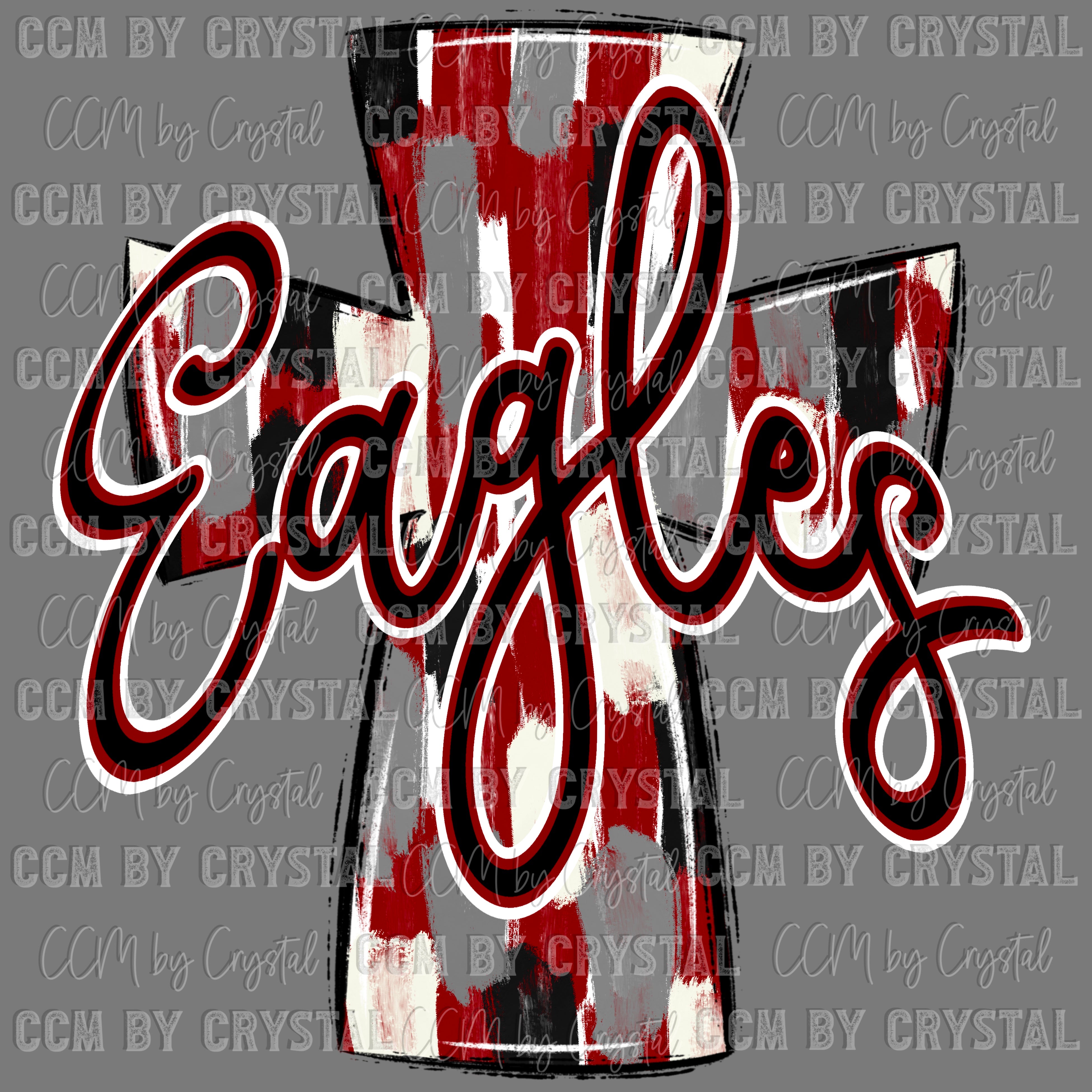 Eagles Cross Maroon Mascot Ready to Press Transfer DTF Transfer Sublim ...
