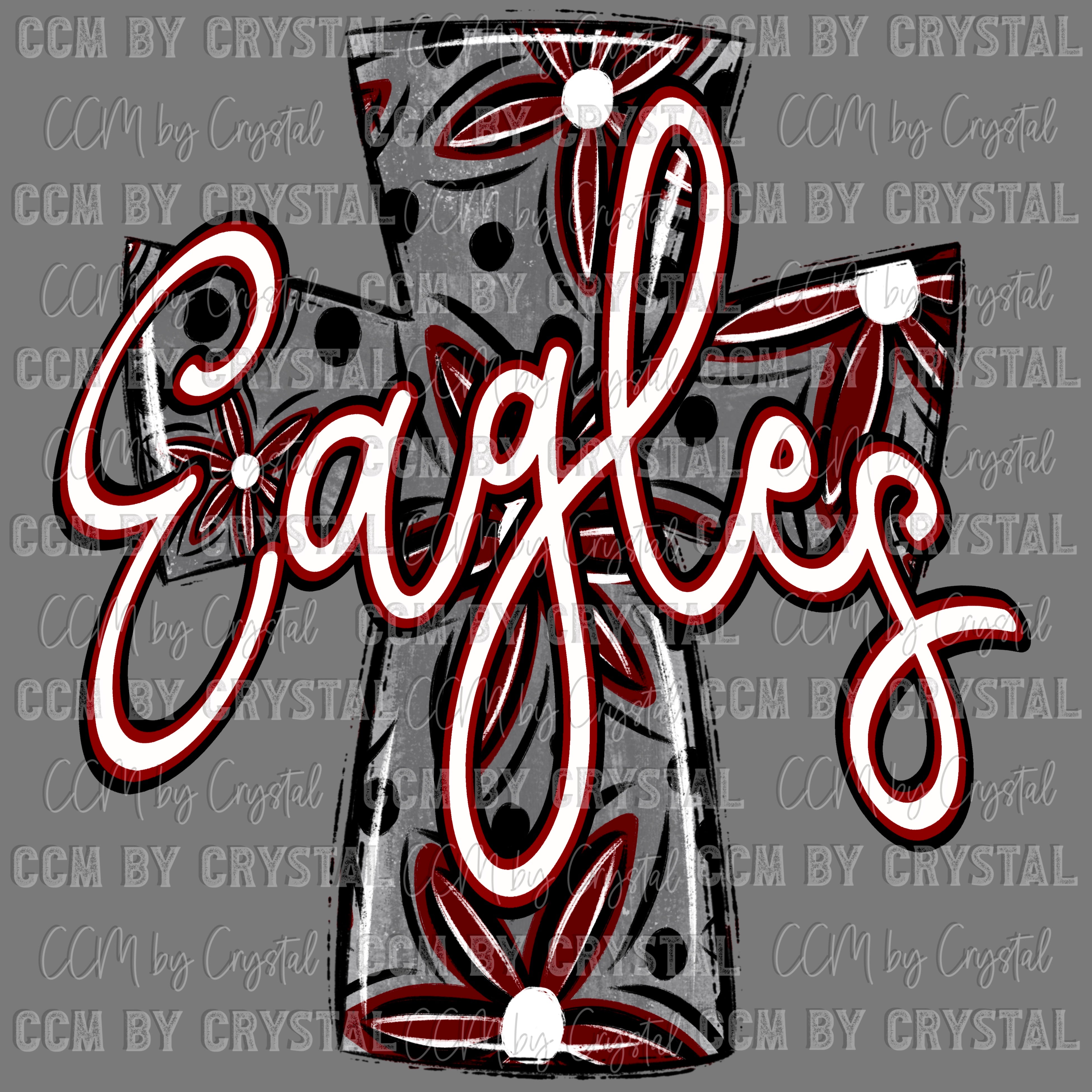 Eagles Cross Maroon Mascot Ready to Press Transfer DTF Transfer Sublim ...