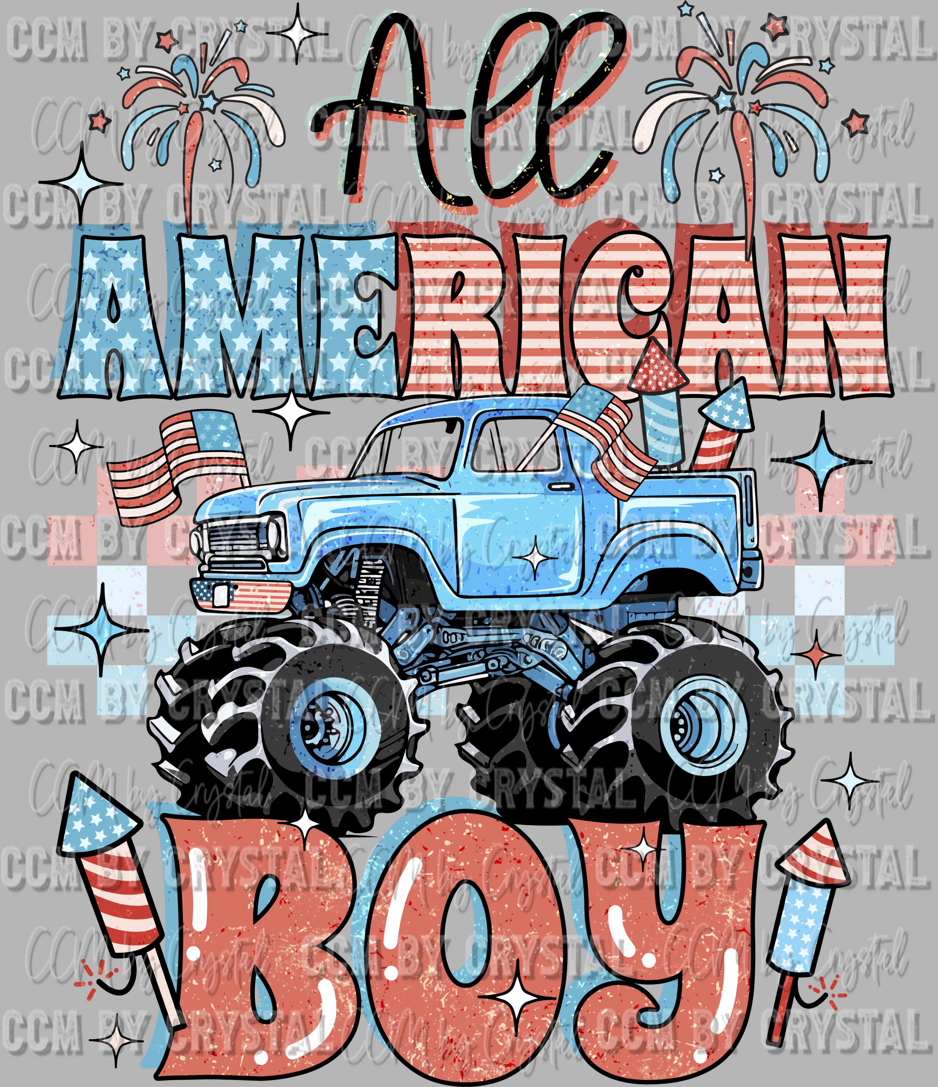 All American Boy Fourth of July Ready to Press Transfer DTF Transfer S ...