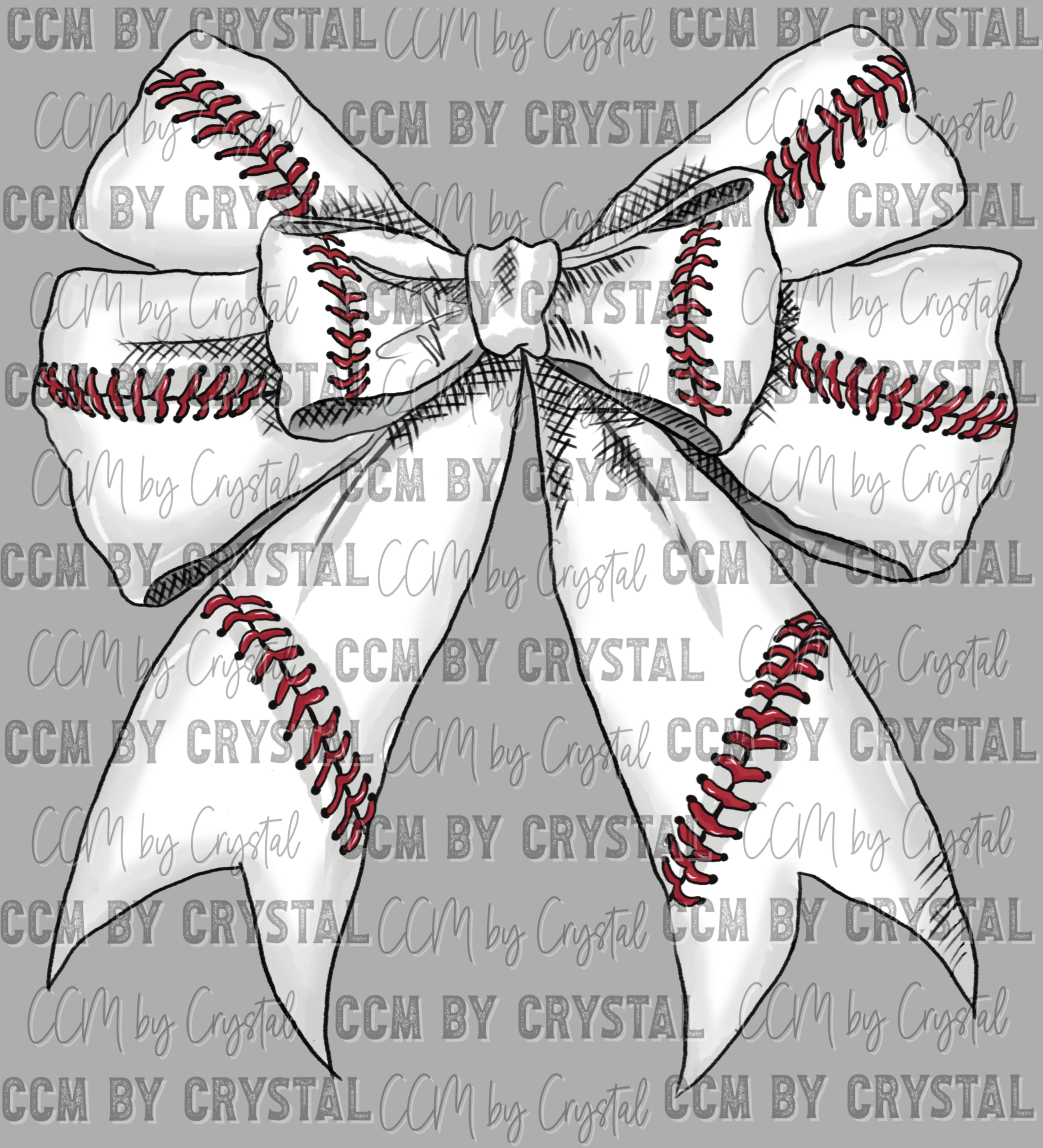 Baseball Bow Ready to Press Transfer DTF Transfer Sublimation Transfer ...