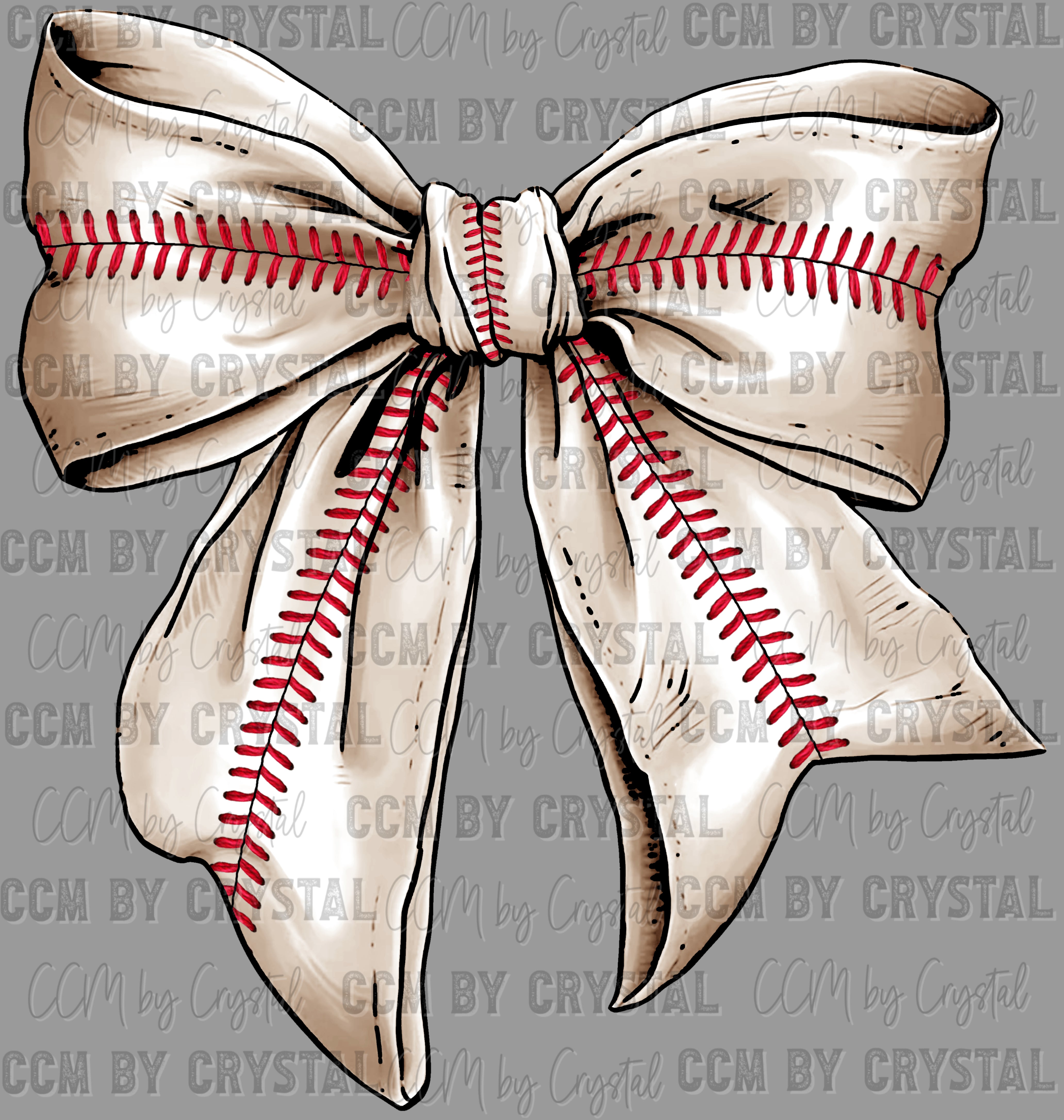 Baseball Bow Ready to Press Transfer DTF Transfer Sublimation Transfer ...