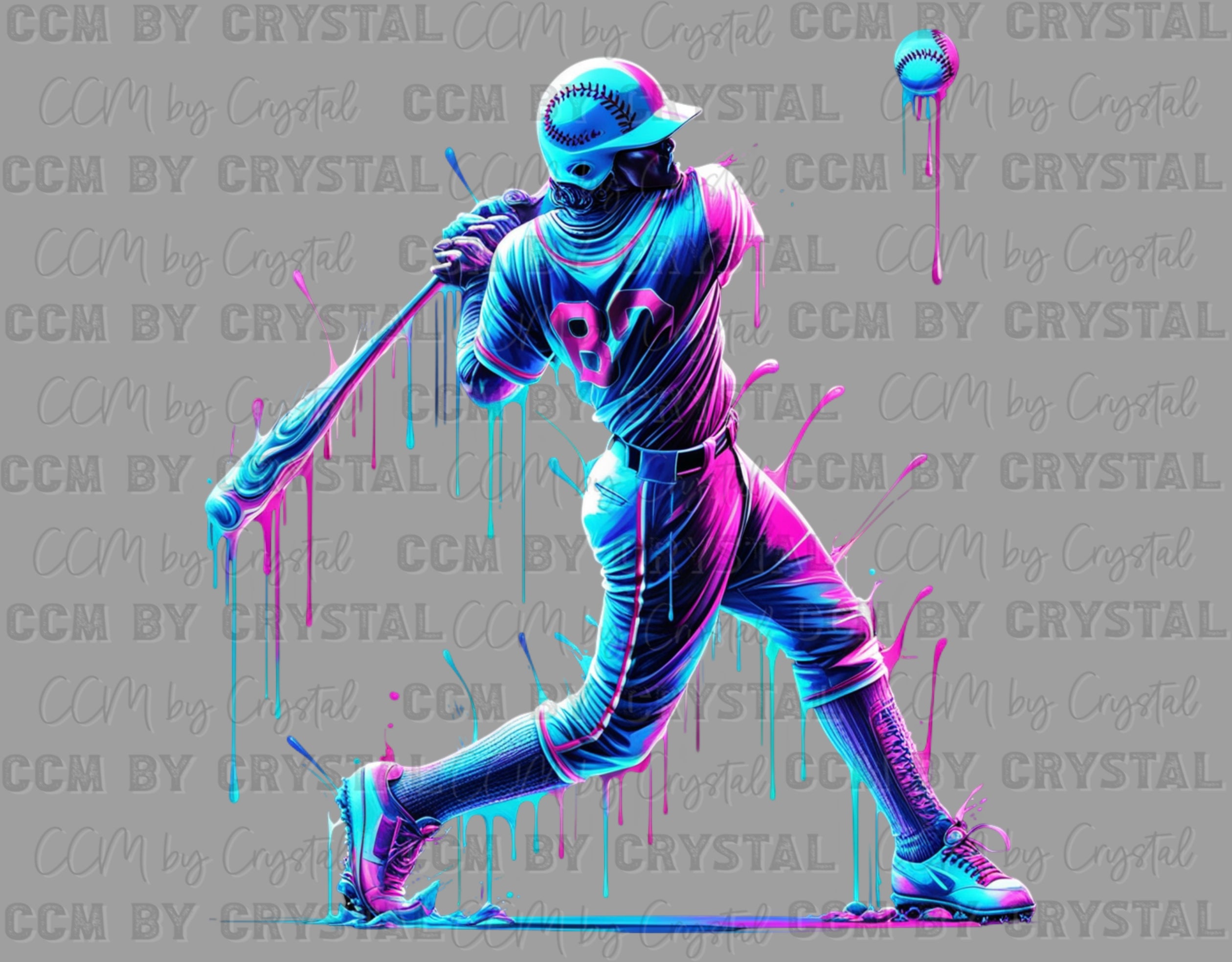 Baseball Player Drip Ready to Press Transfer DTF Transfer Sublimation ...