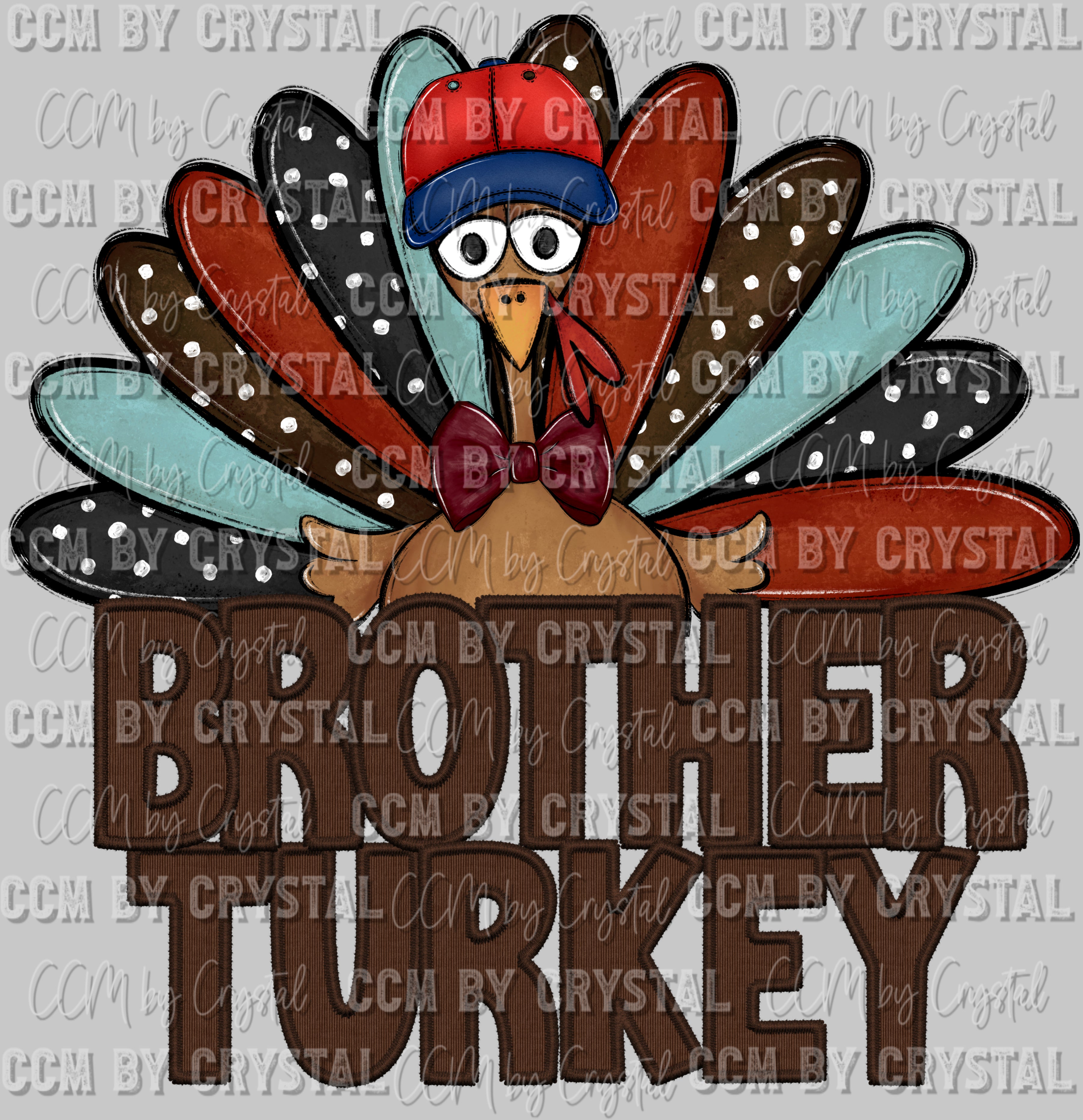Brother Turkey Fall Thanksgiving Ready to Press DTF Transfer Sublimati ...