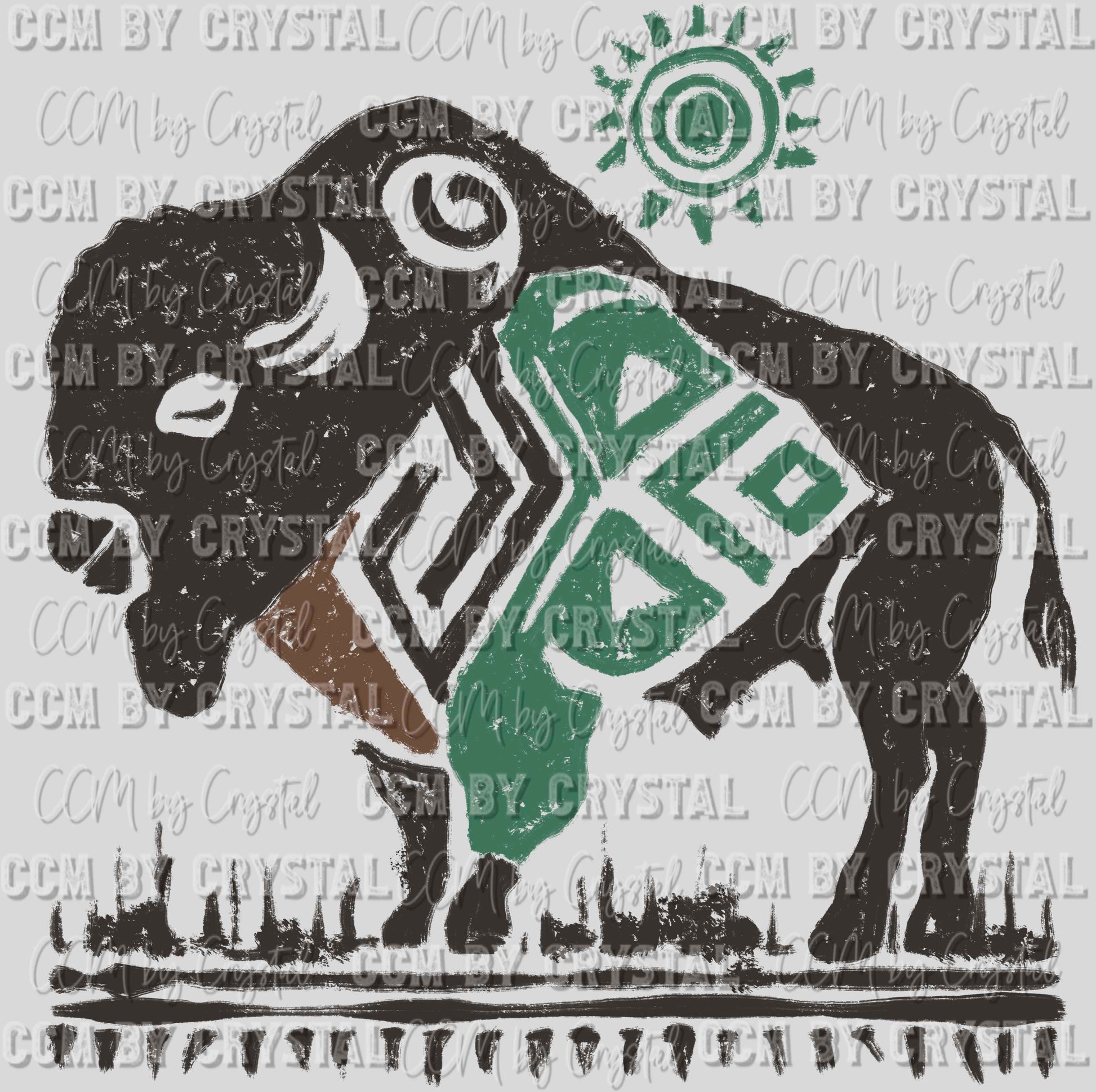Buffalo Aztec Ready to Press Transfer DTF Transfer Sublimation Transfe ...