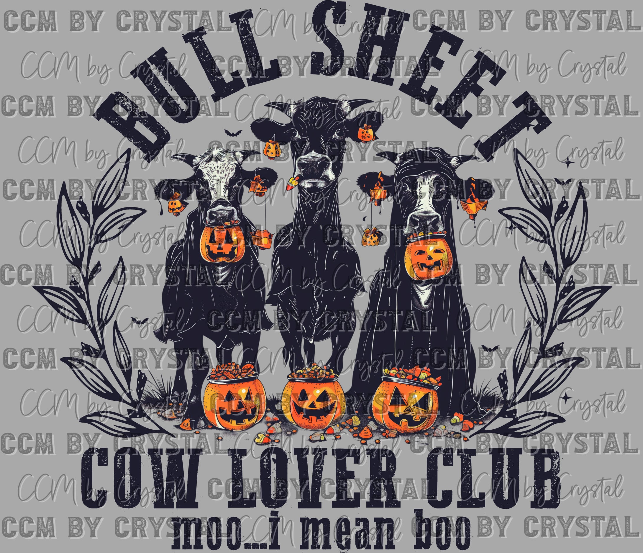 Halloween Bull Sheet Black Ready to Press Transfer DTF Transfer Sublim ...
