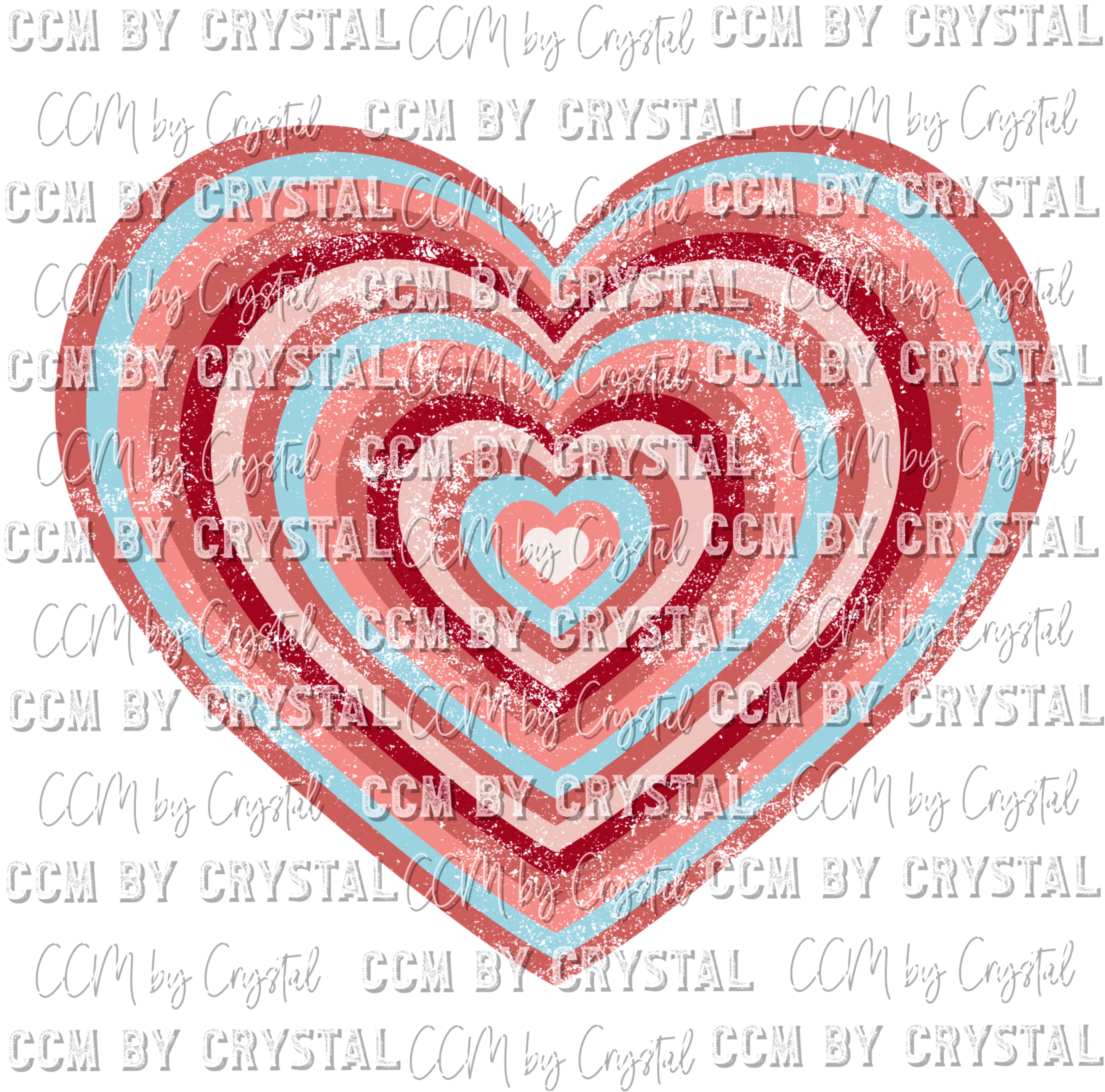 Distressed Heart Valentine's Day Ready To Press Transfer DTF Sublimati ...