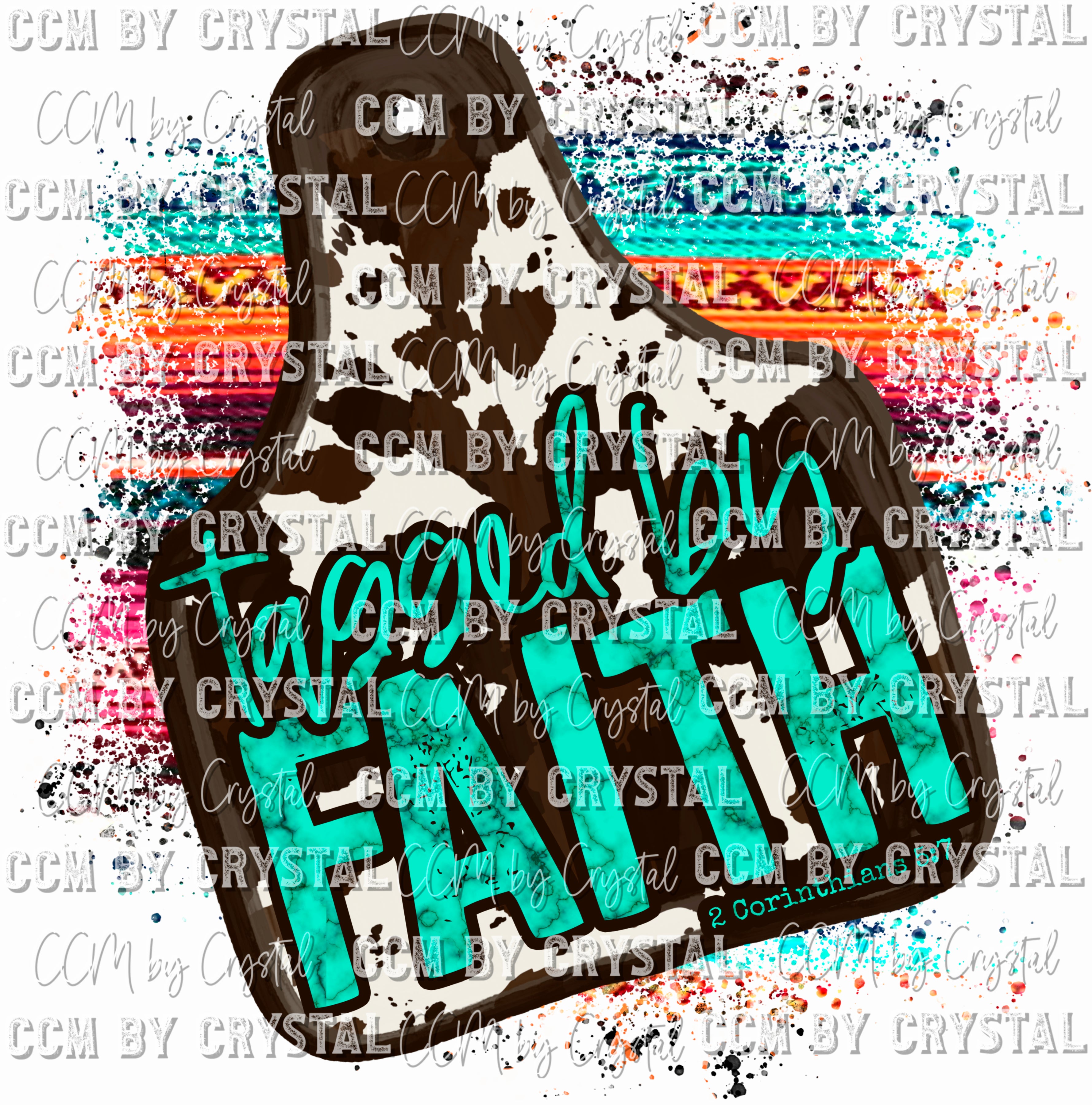 Faith Cow Tag Western Ready To Press Transfer DTF Sublimation ...