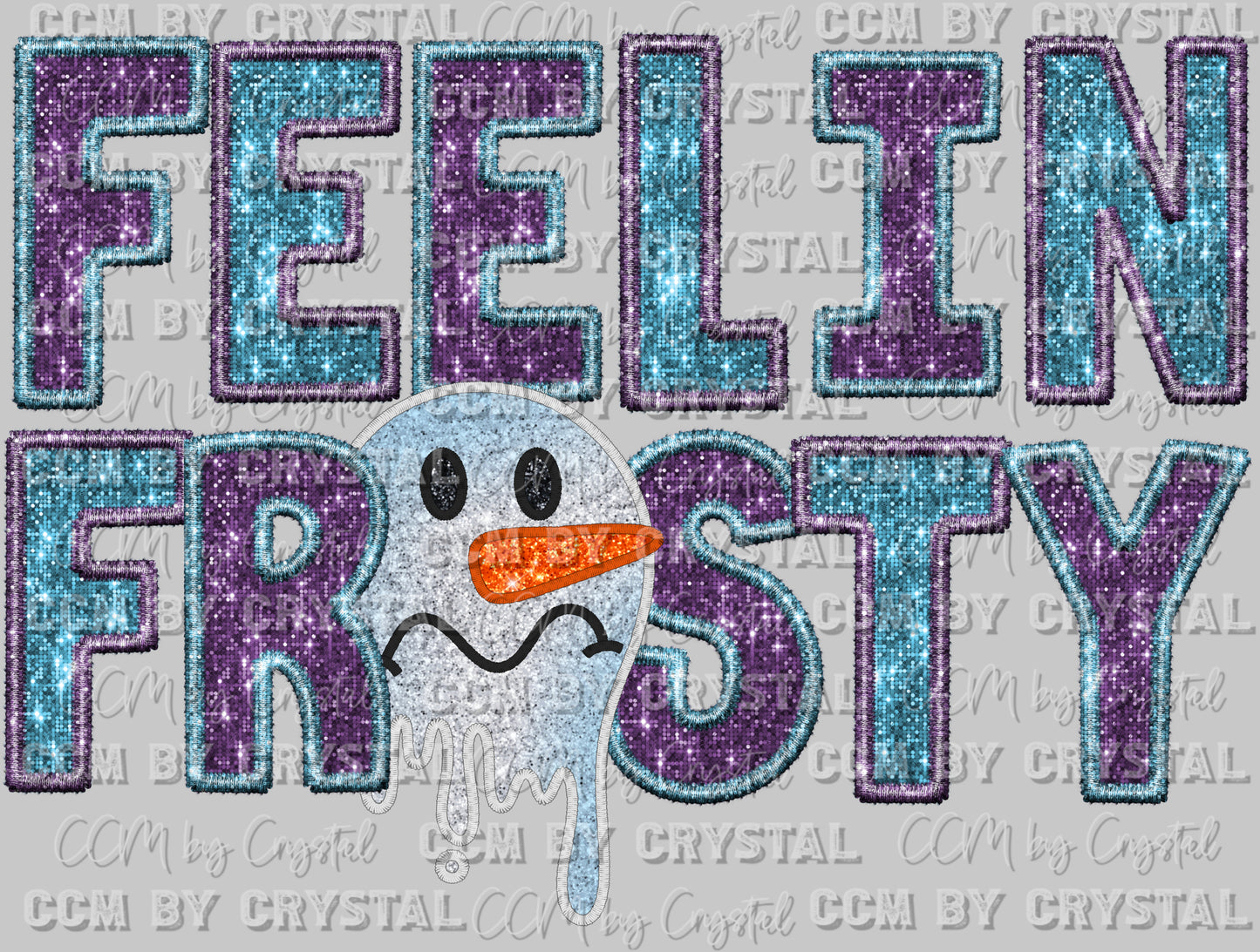 Feelin Frosty Snowman Winter Ready to Press DTF Transfer Sublimation T ...