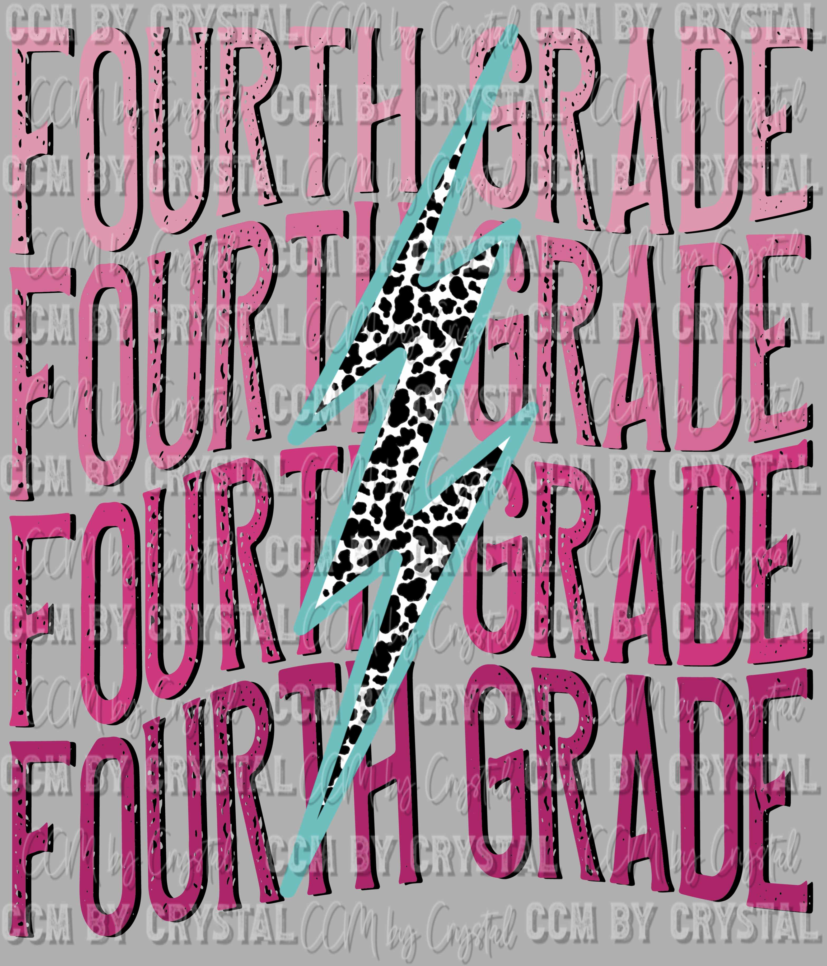 Fourth Grade Lightning Bolt Ready to Press Transfer – CCMbyCrystal