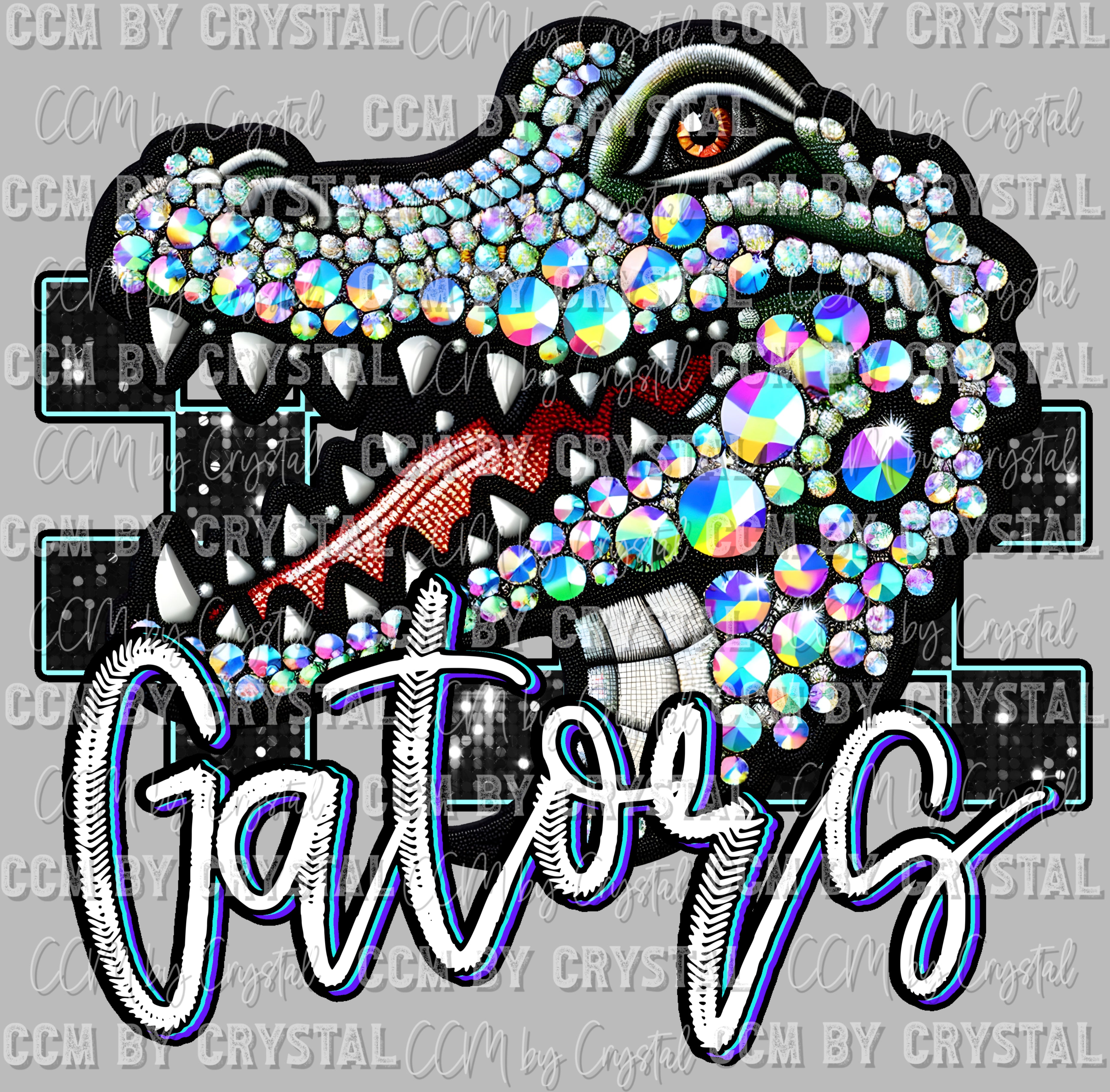 Gators Faux Rhinestones Effect Ready to Press Transfer DTF Transfer Su ...