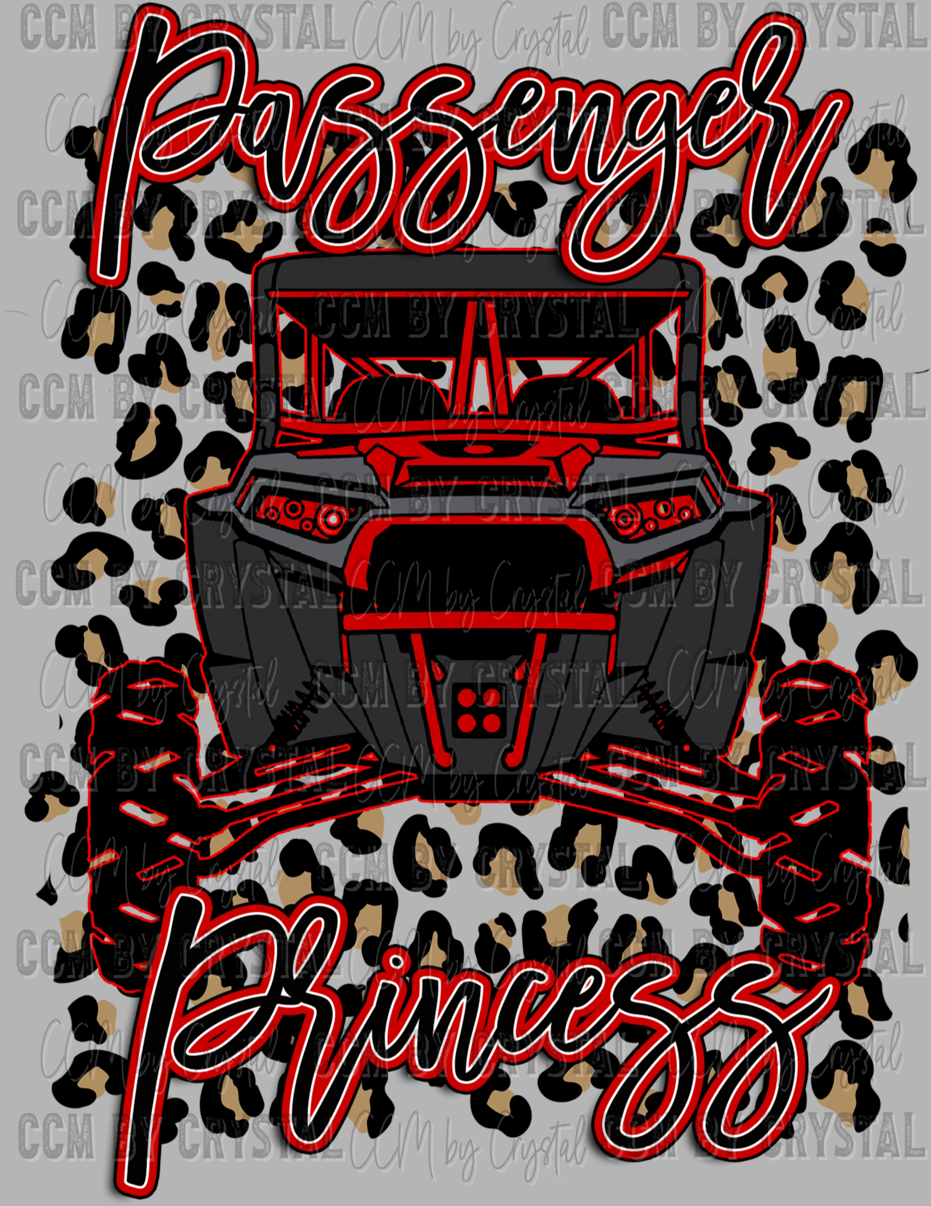 Passenger Princess Red ATV Ready to Press Transfer DTF Transfer Sublim ...