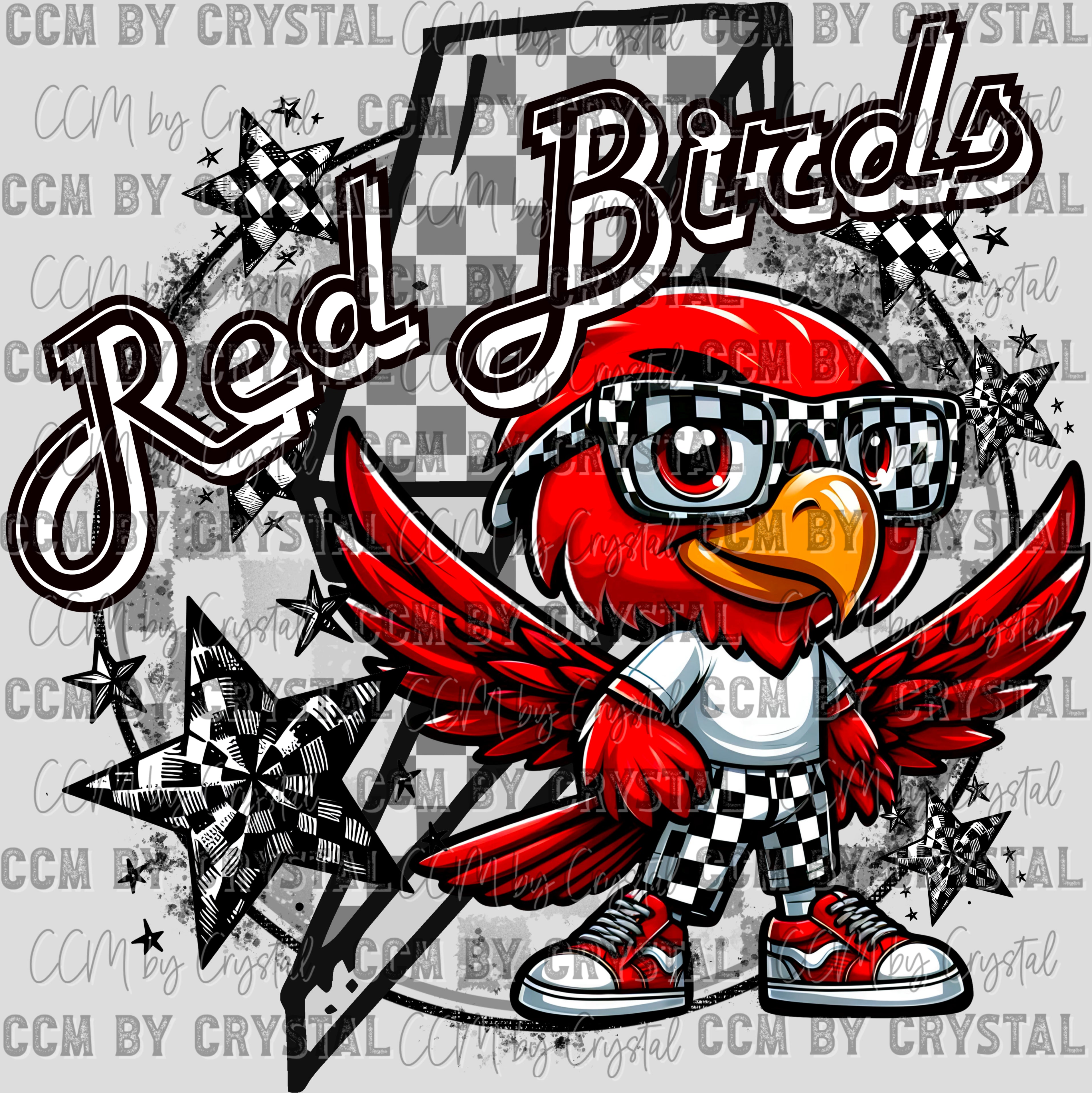 Red Birds Mascot Ready to Press Transfer DTF Transfer Sublimation Tran ...