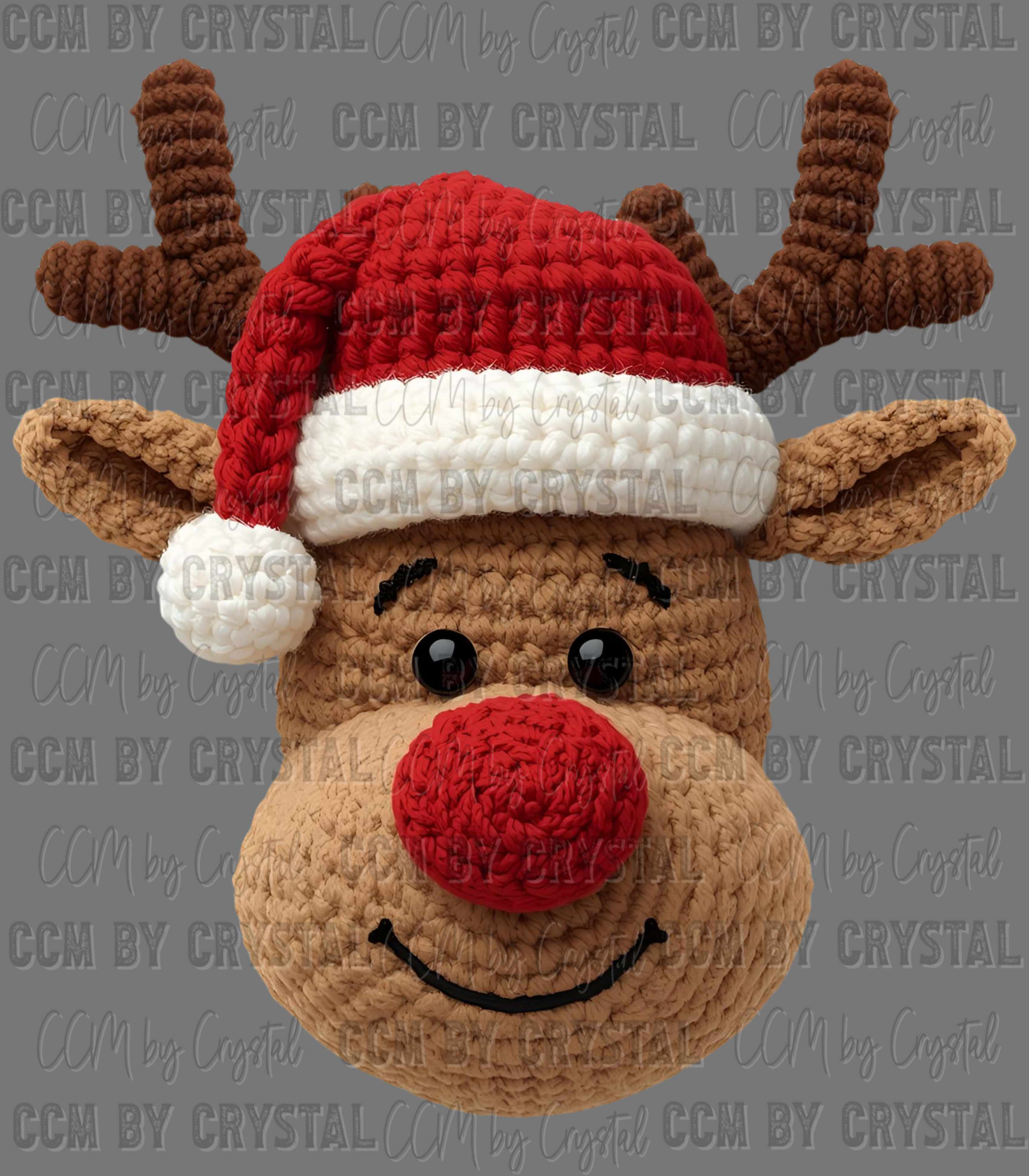 Reindeer Faux Fake Yarn Christmas Ready to Press Transfer Instant Peel ...