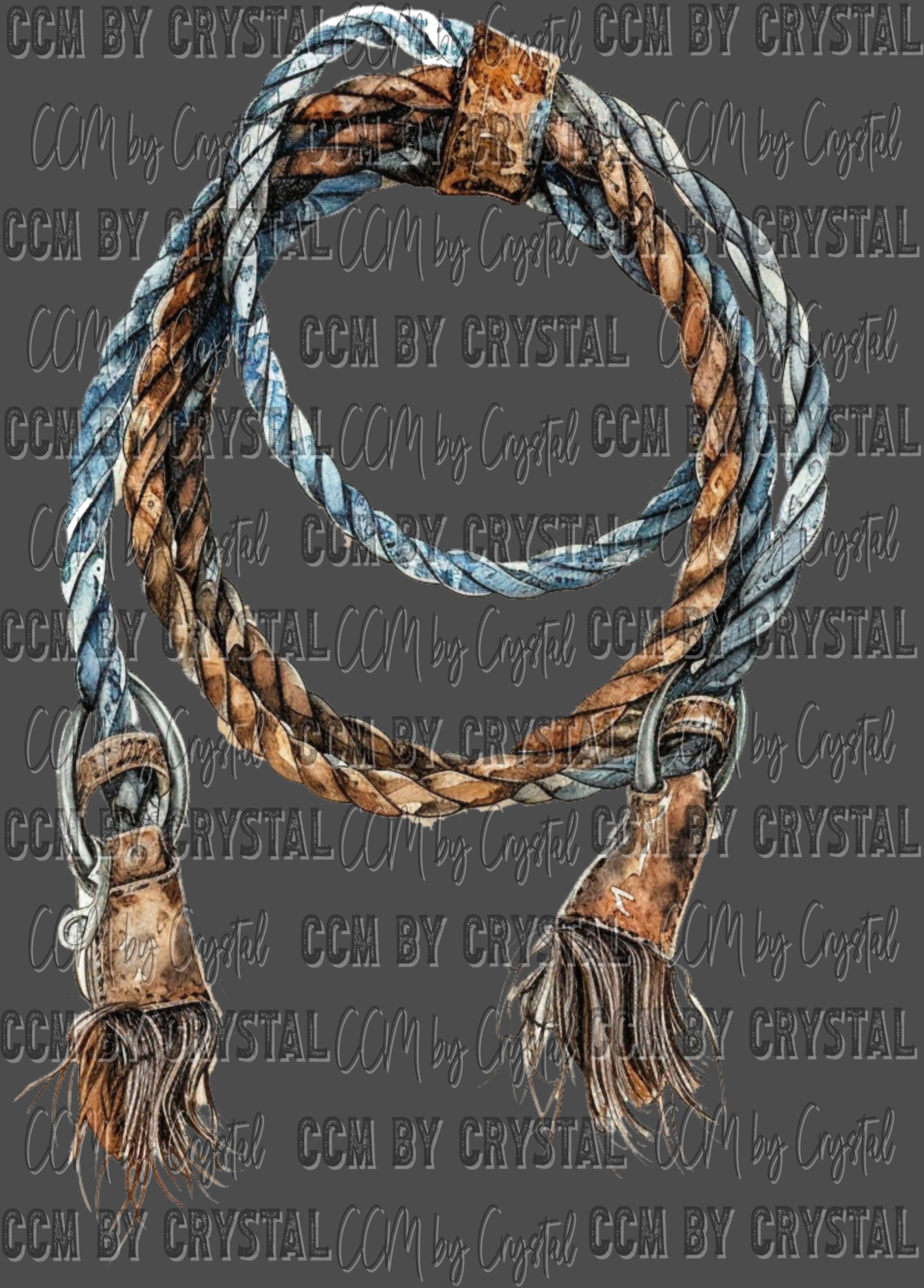 Rope Turquoise Western Ready to Press Transfer DTF Transfer Sublimatio ...