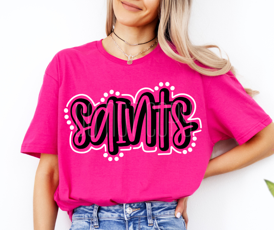 Saints Doodle Mascot Ready to Press Transfer DTF Transfer Sublimation ...