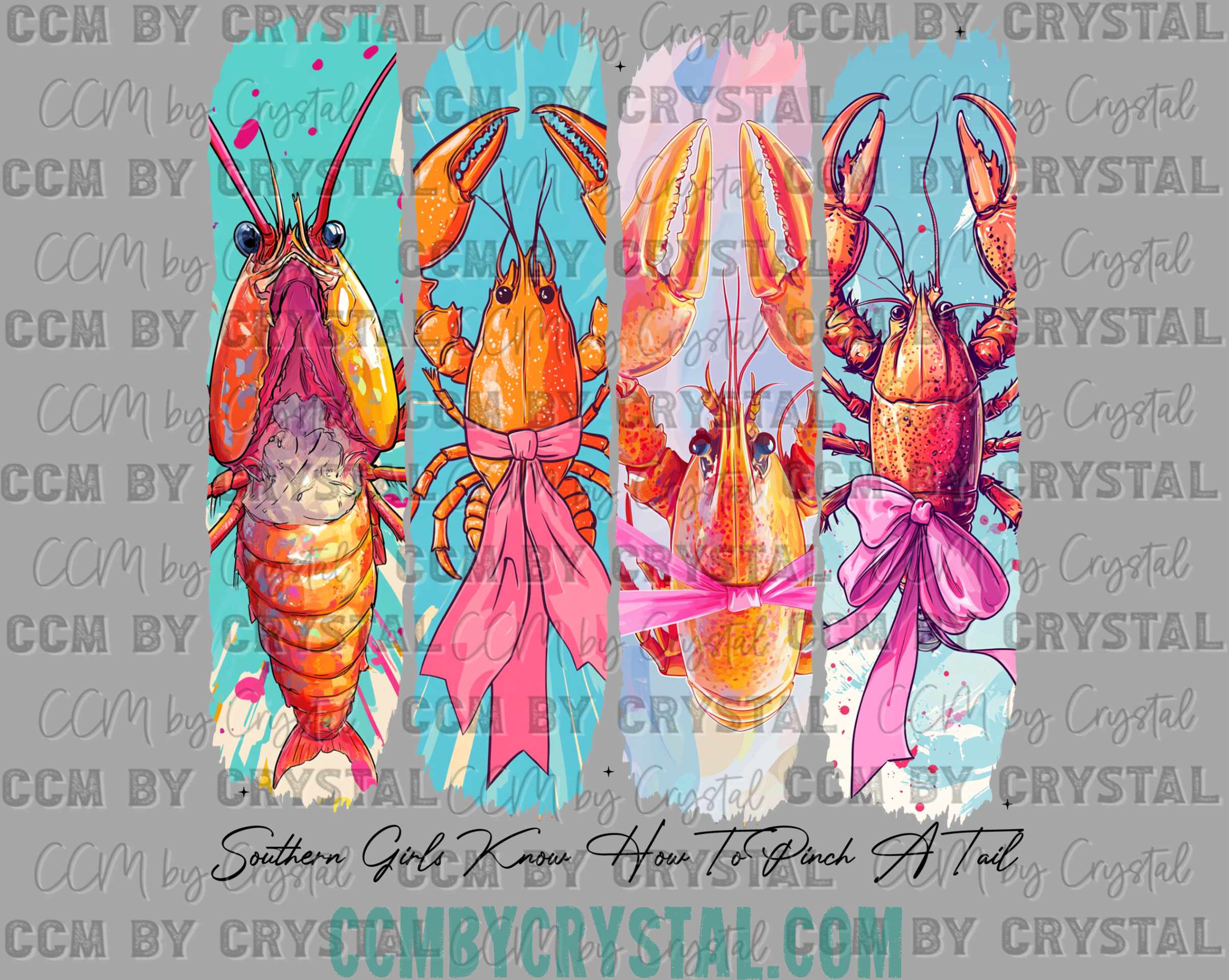 Southern Girls Know How to Pinch A Tail Crawfish Ready to Press Transf ...