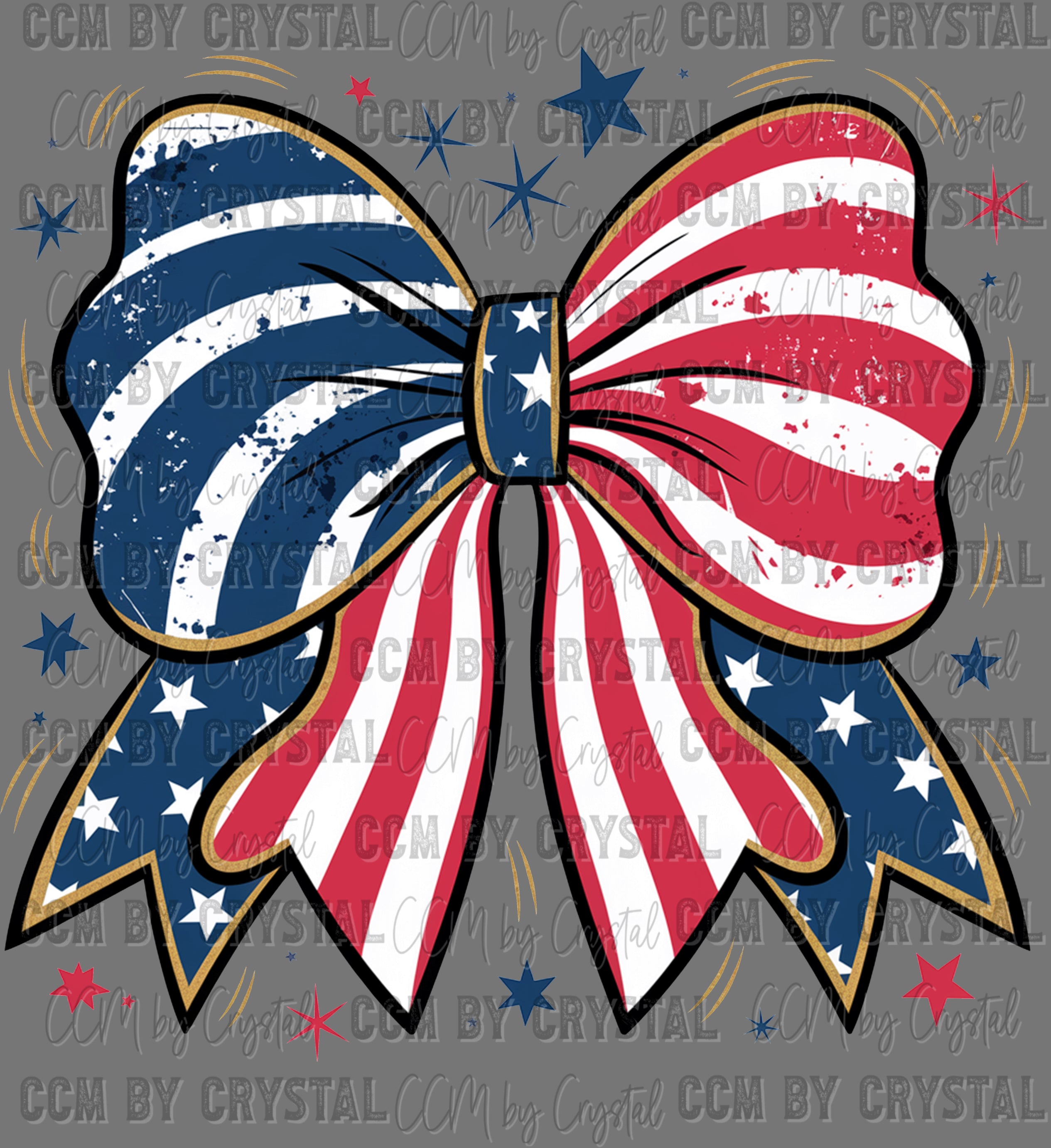 Usa Bow 4th of July Ready to Press Transfer DTF Transfer Sublimation T ...