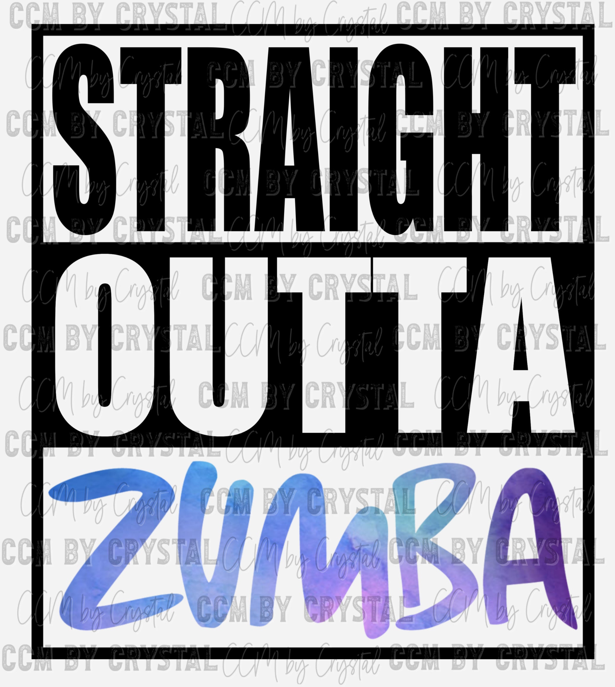 Straight Outta Zumba Purple Ready to Press Transfer DTF Transfer Subli ...
